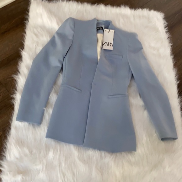 Zara | Jackets & Coats | Very Beautiful Light Blue Blazer | Poshmark